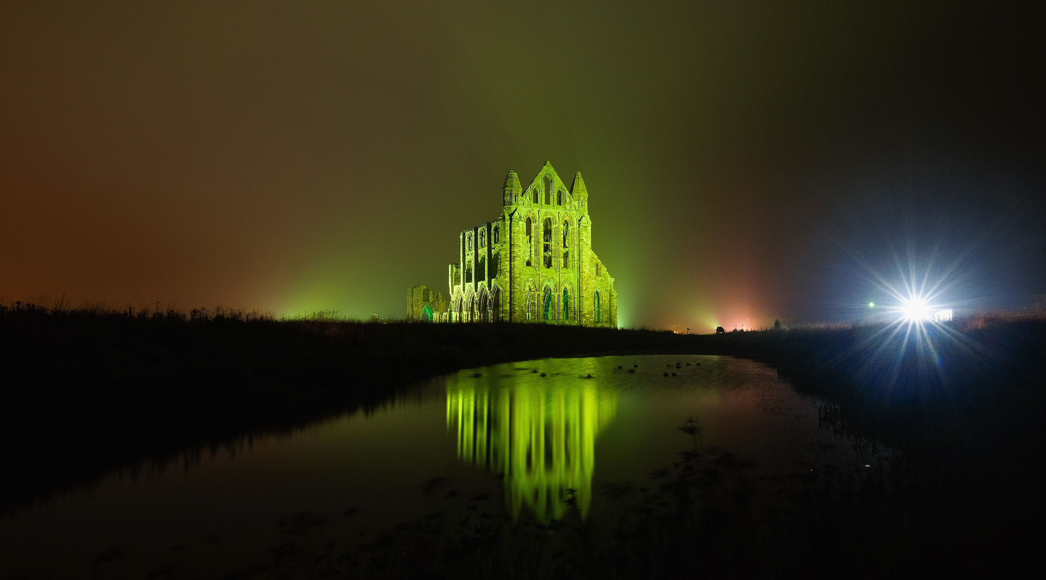 Lighting up Whitby Abbey